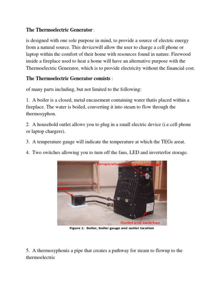 The Thermoelectric Generator | PDF | Electric Generator | Energy Technology