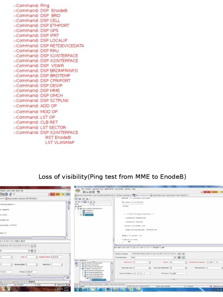 Enode B MML Commands | PDF