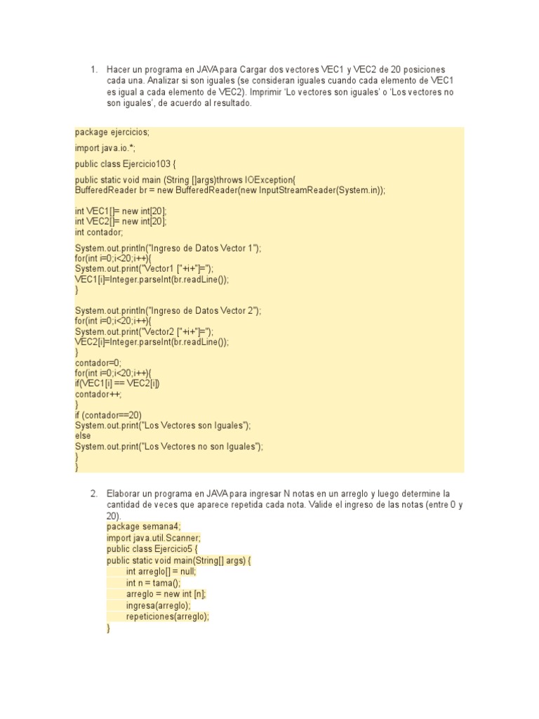 Examen JAVA | PDF | Estructura de datos de matriz | Java (lenguaje de programación)