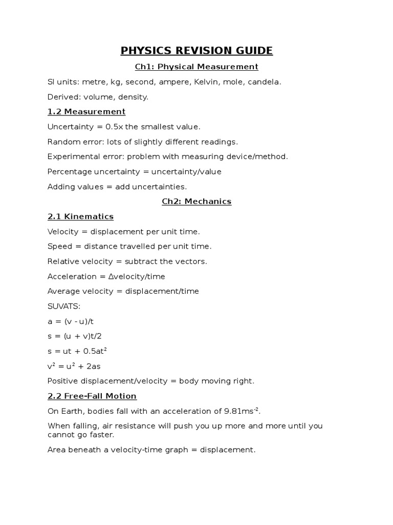 IB Physics Revision Notes 2025 | PDF | Radioactive Decay ...