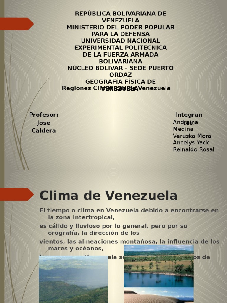 Clima de Venezuela Exposicion | PDF | Clima | Clima templado