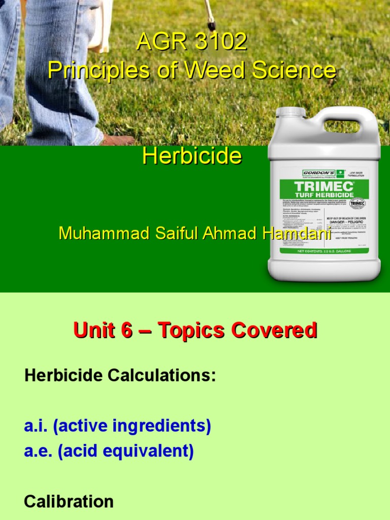 AGR 3102 Unit 6-Herbicide Calculation | PDF | Herbicide | Carboxylic Acid
