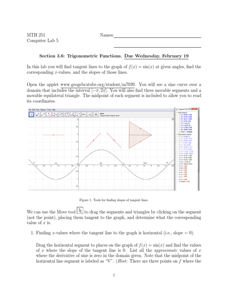 Computer Lab #5 | PDF | Trigonometric Functions | Sine Computer Lab #5 | PDF | Trigonometric Functions | Sine