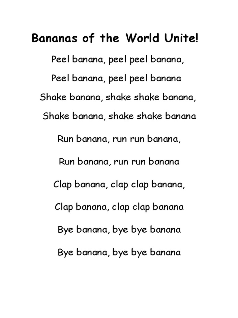 Bananas of the World Unite! Lyrics | PDF