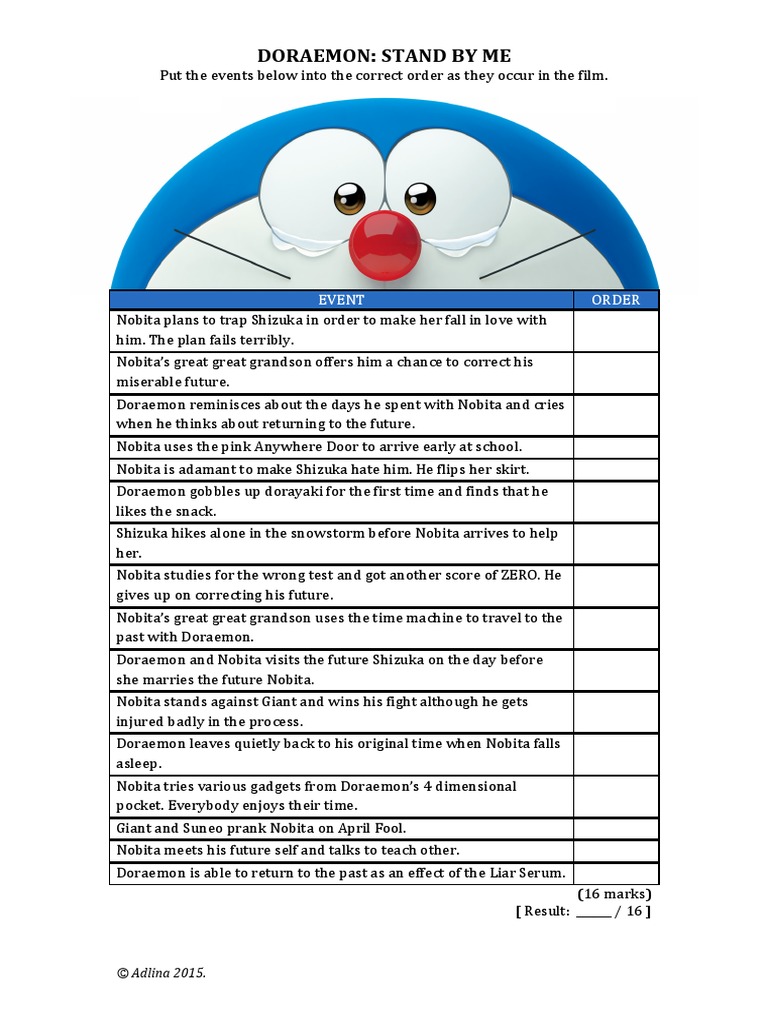 Doraemon - Stand by Me Questions | PDF