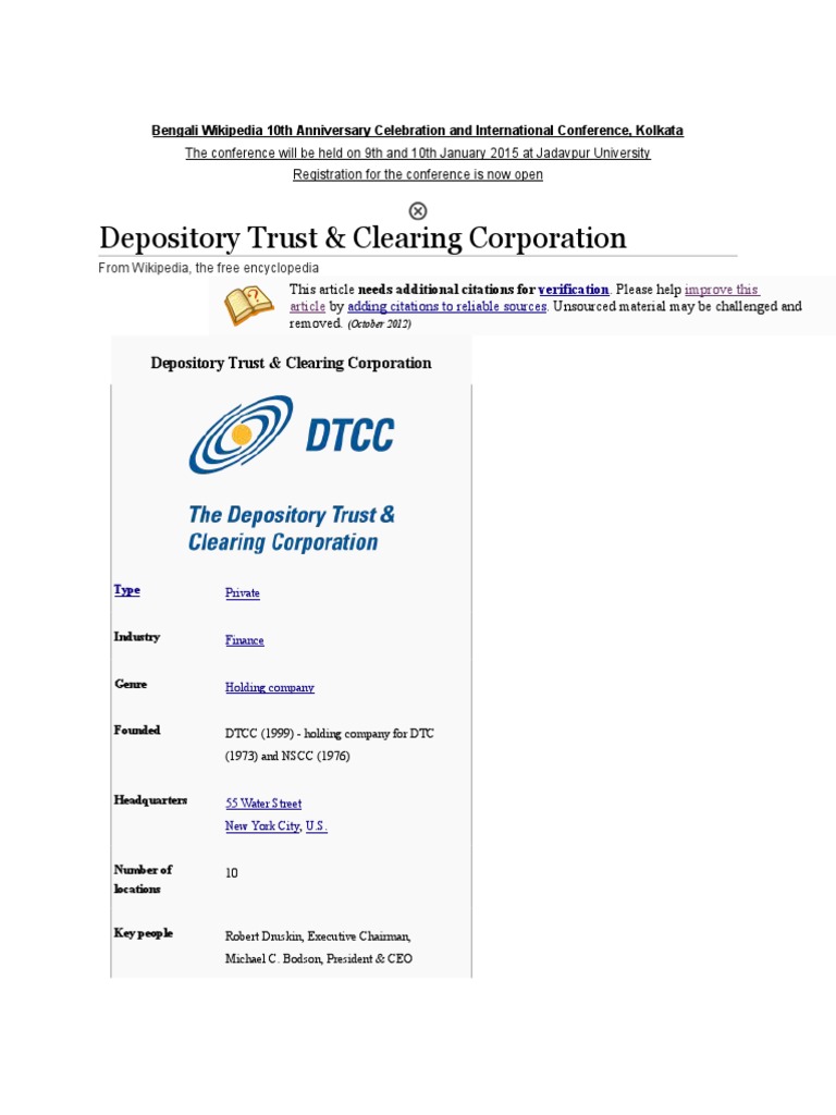 dtcc.docx | Securities (Finance) | Clearing (Finance)
