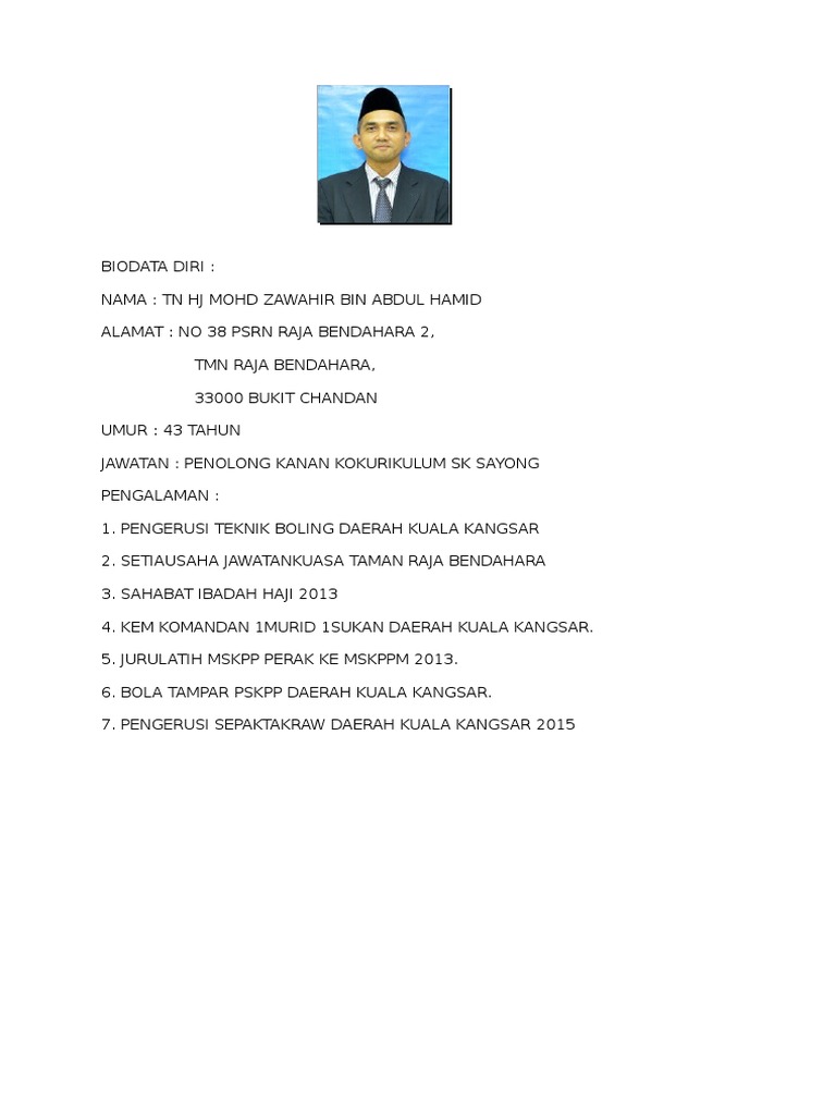 Biodata Diri | PDF