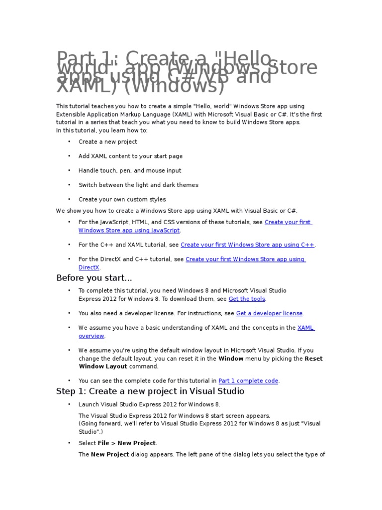 Windows 8 Tutorial | PDF | Extensible Application Markup Language ...