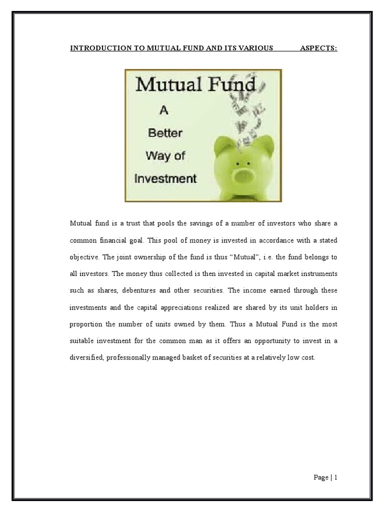 Introduction To Mutual Fund and Its Various Aspects | PDF | Mutual ...