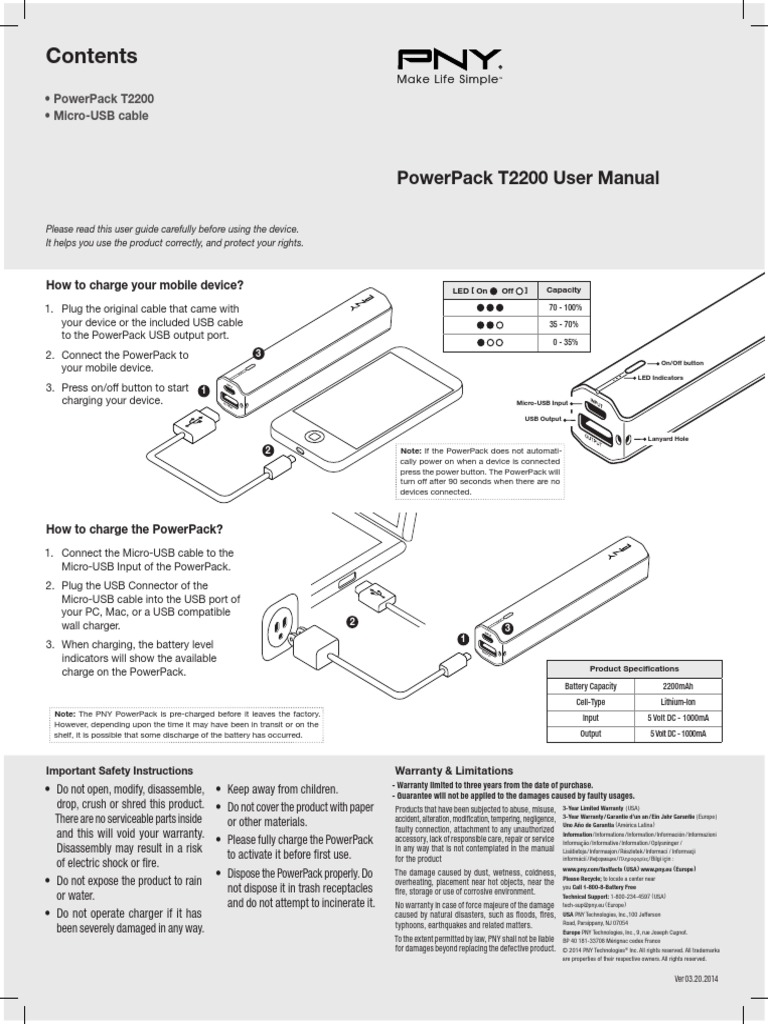 PowerPack T2200 User Manual | PDF | Usb | Digital Electronics