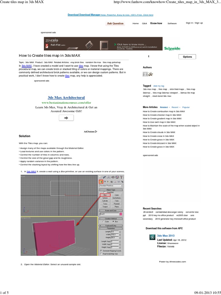 3ds MAX Tiles Map Guide | PDF | Autodesk 3ds Max | Tile