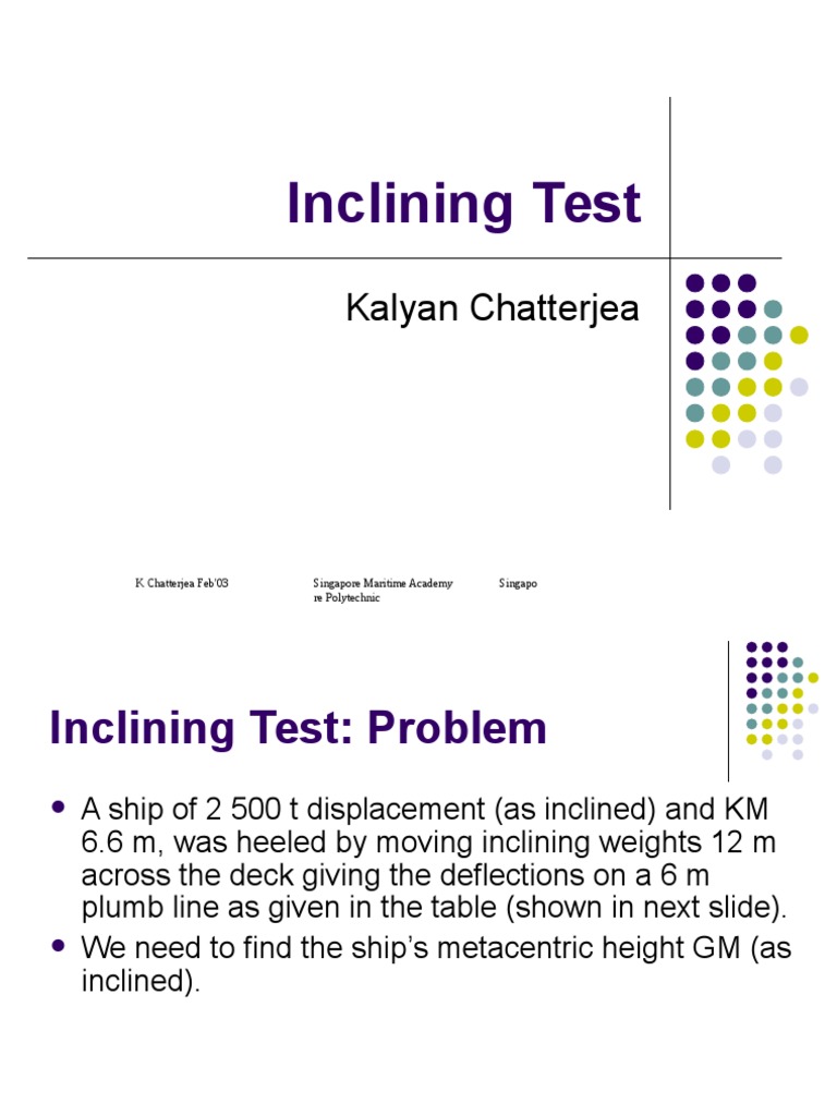 Naval Arch - Incline Test | PDF | Water Transport | Shipping