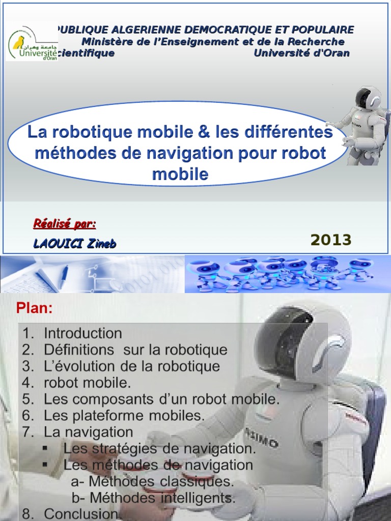 Composants et navigation des robots mobiles | PDF | Robotique | Réseau ...