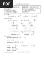 Physics Formula Sheet Unit 2 | PDF | Wavelength | Electrodynamics