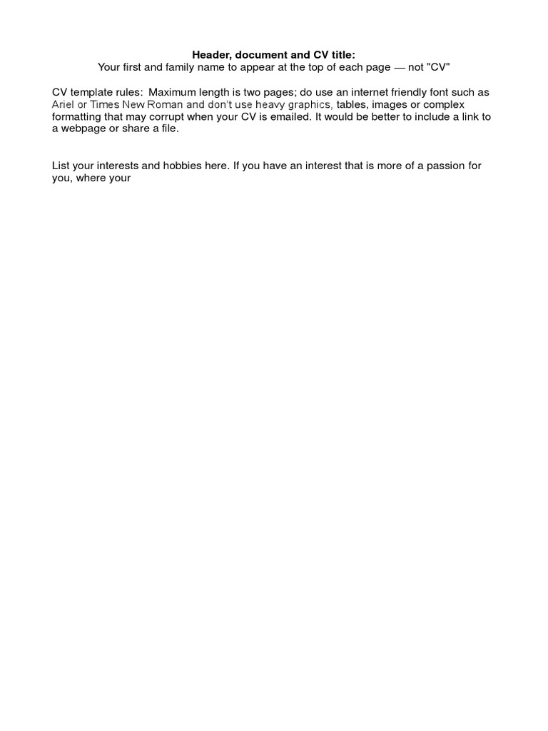 Essential CV Formatting Guidelines | PDF
