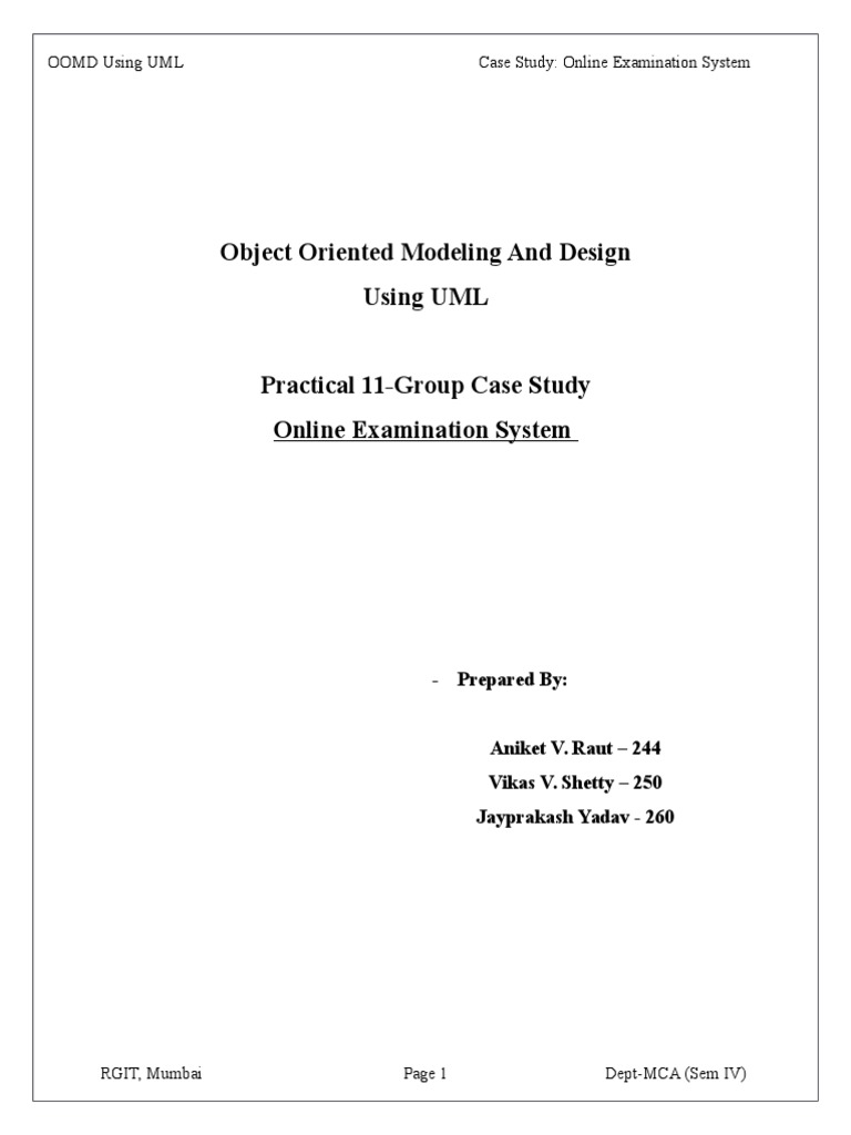 UML Online Examination Case Study | PDF | Use Case | Unified Modeling Language