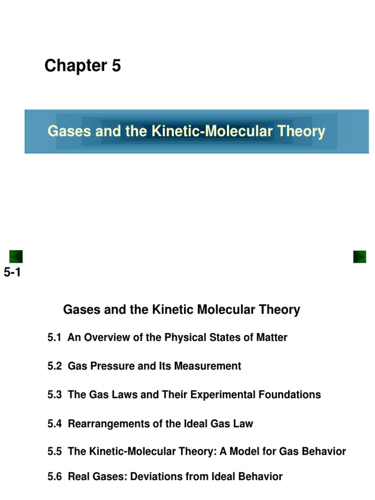 Gases and Kinetic Molecular Theory | PDF | Gases | Mole (Unit)