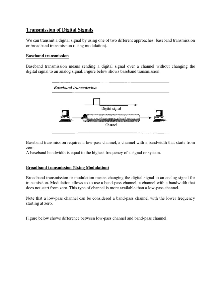 Transmission of Digital Signals | PDF | Signal To Noise Ratio | Bit Rate