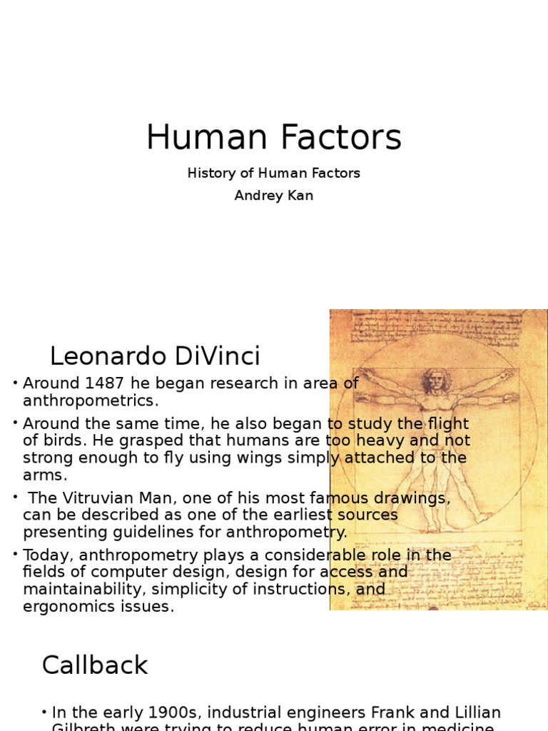 History of Human Factors Andrey Kan | PDF | Wright Brothers | Human ...