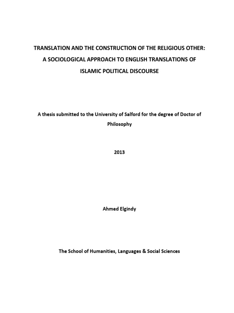 Translation and The Construction of The Religious Other - A ...