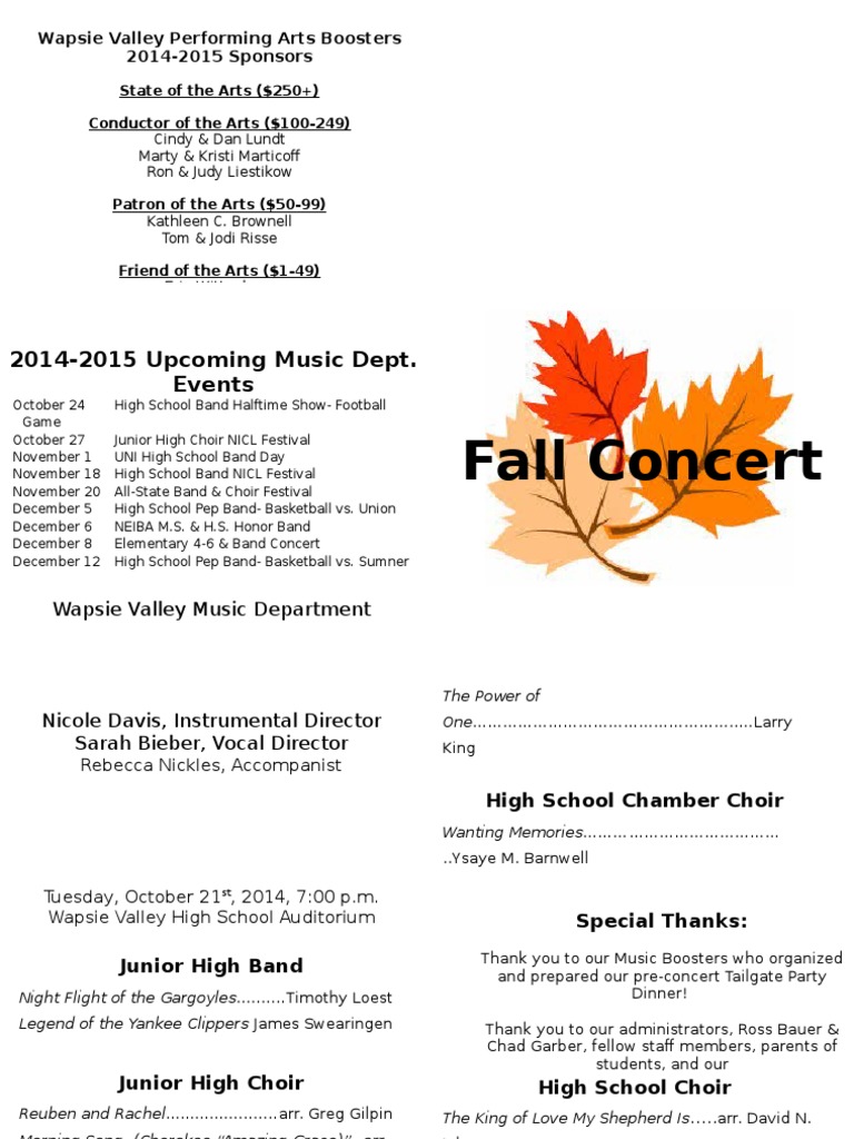 2014 Fall Concert Program | PDF