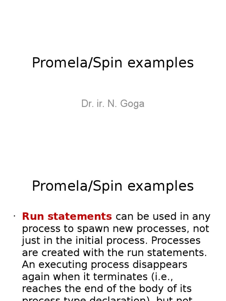 Promela/Spin: Concurrent Programming Examples | PDF | Computer ...