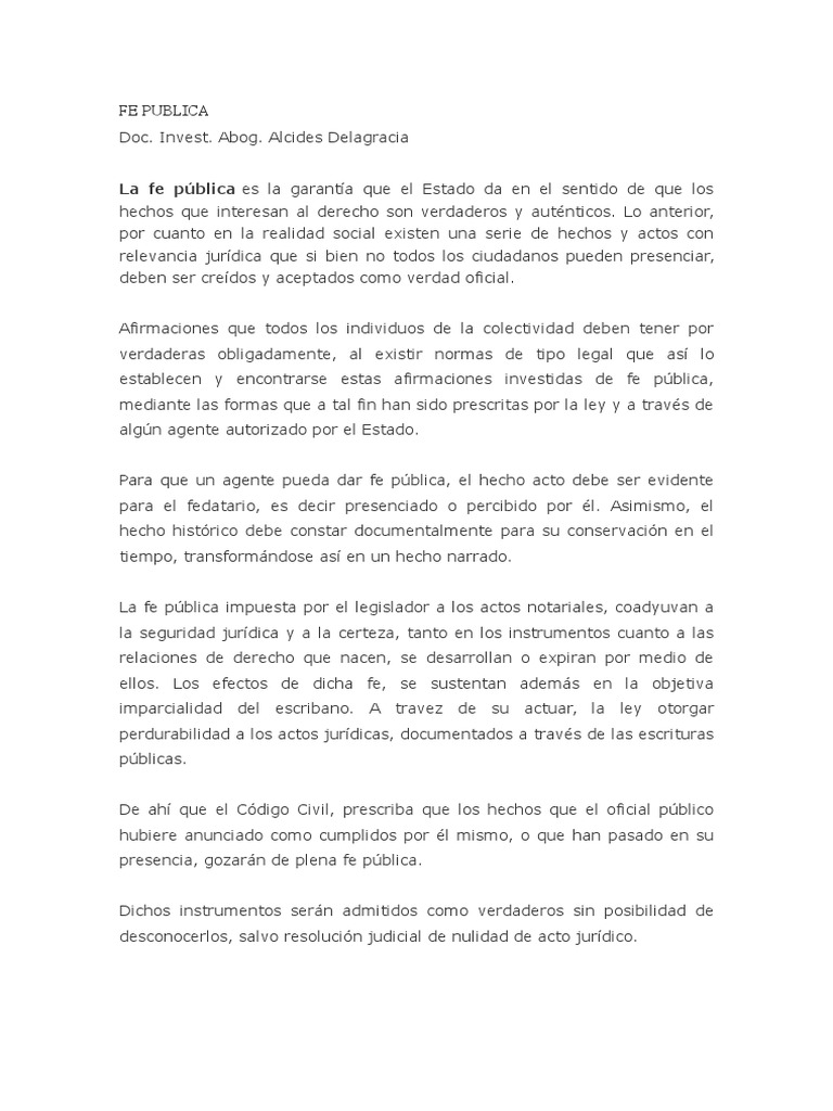 Fe Publica Notarial | PDF | Justicia | Crimen y violencia
