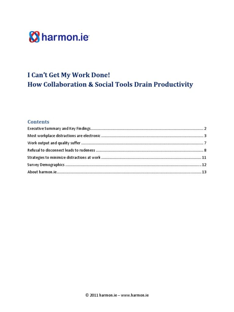 Distraction Survey Results US | PDF | Email | Instant Messaging