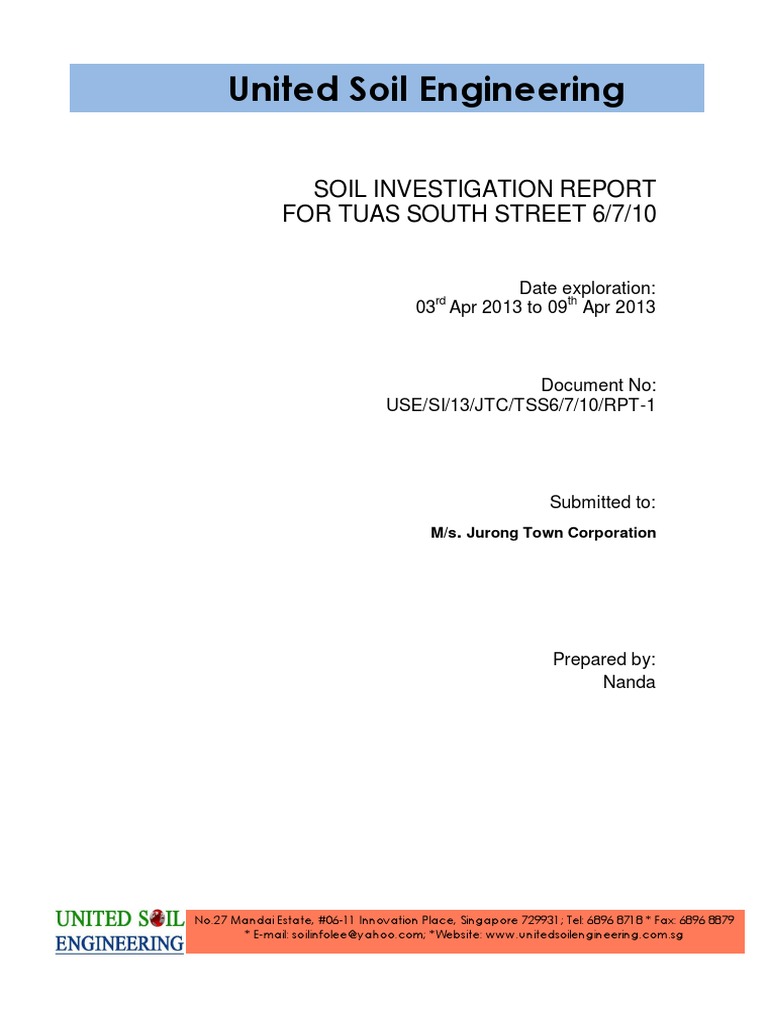 Soil Test Report | Geotechnical Engineering | Nature