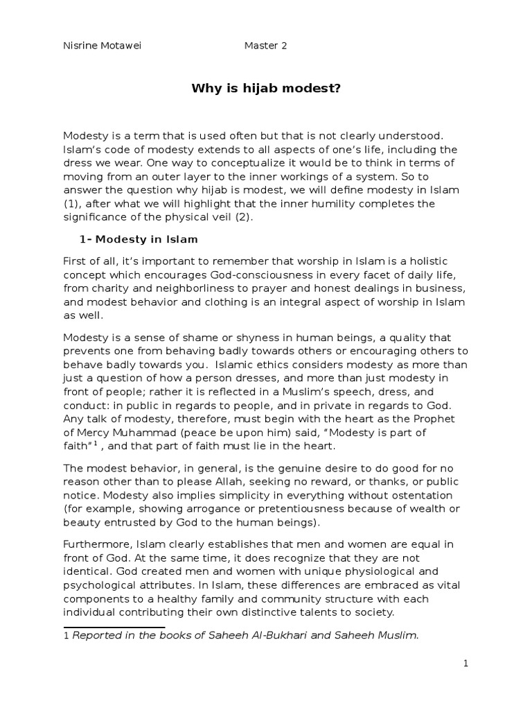 Hijab and Modesty in Islam | PDF | Hijab | Modesty