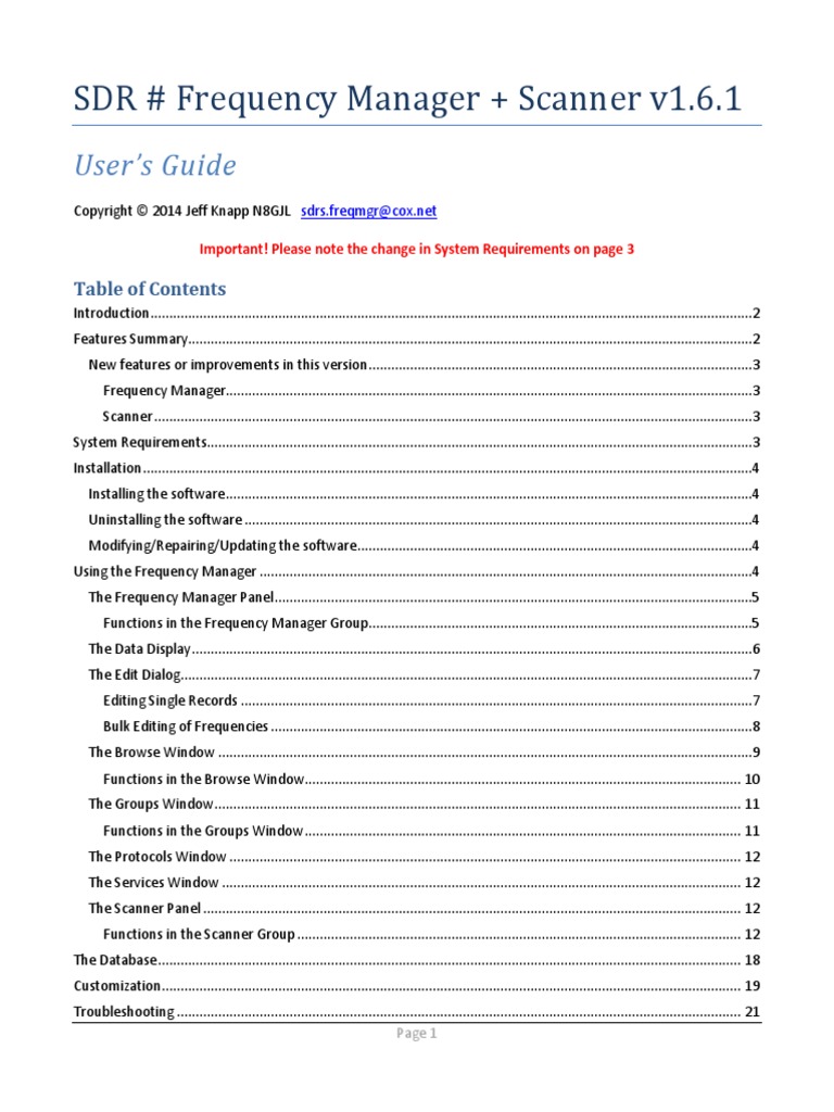 Frequency Manager + Scanner User Guide | PDF | Image Scanner ...