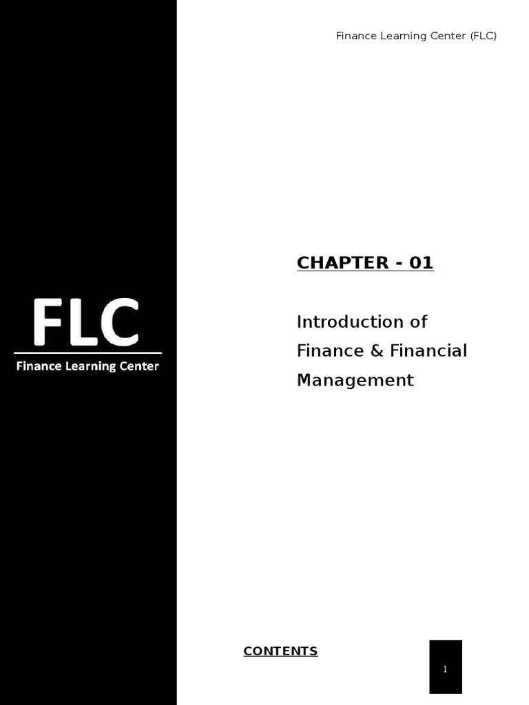 CHAPTER 1 - Introduction of Finance & Financial Management | PDF ...