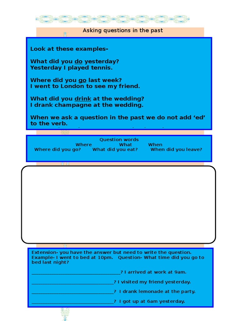 Asking Questions in The Past | PDF