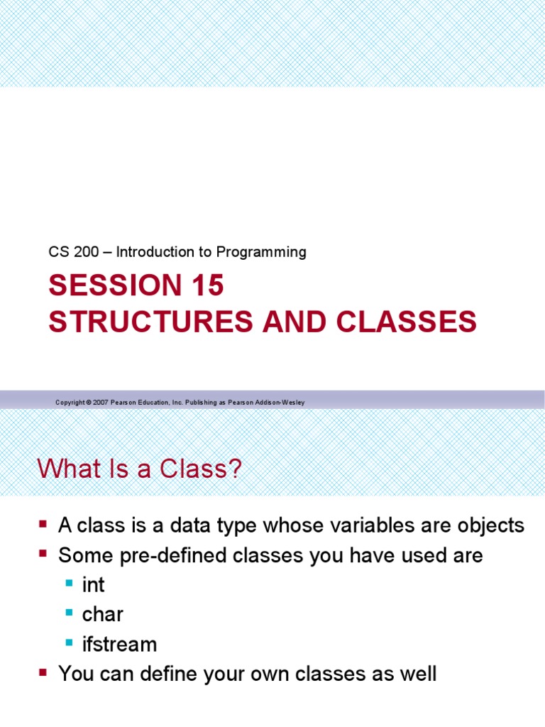 Session 15 Structures And Classes Cs 200 Introduction To Programming Pdf Constructor