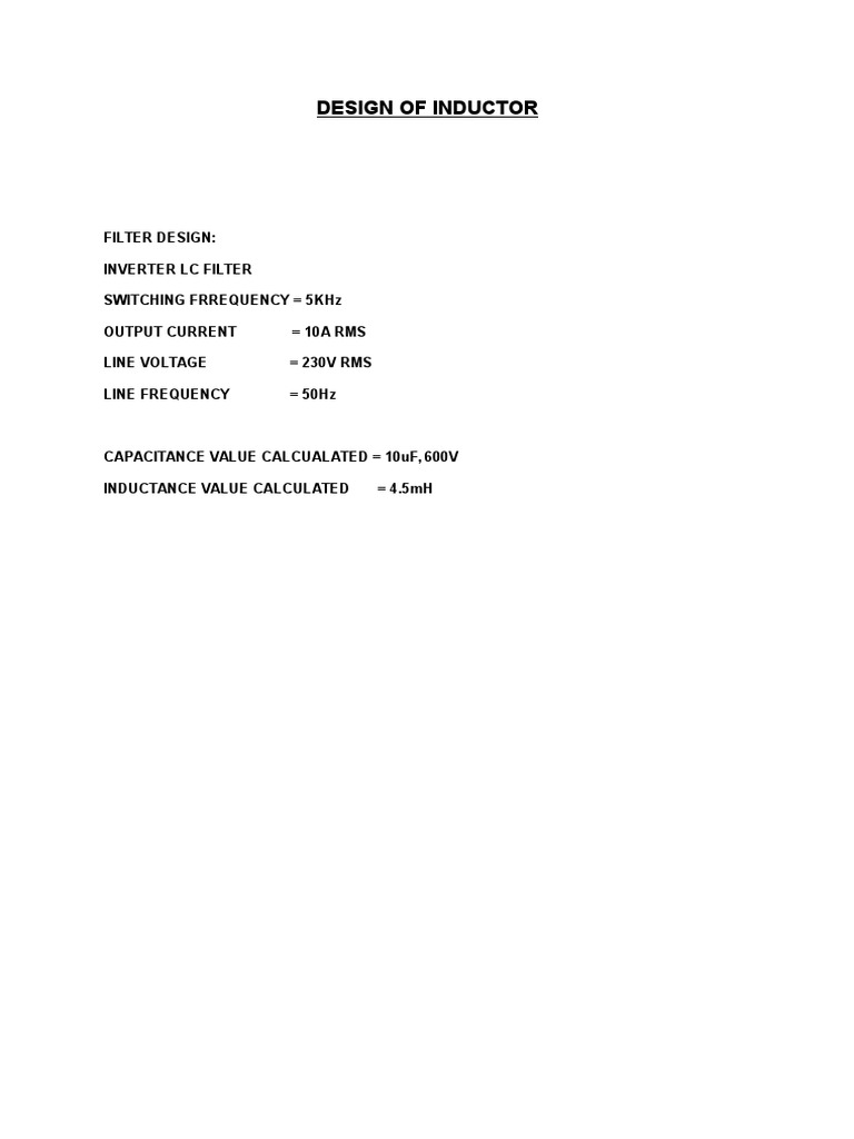 Inductor Design | PDF | Inductor | Inductance