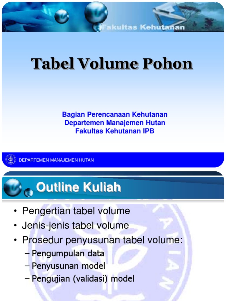 05 Penyusunan Tabel Volume | PDF