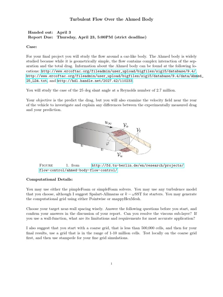 Turbulent Flow Over The Ahmed Body | PDF | Drag (Physics) | Fluid Dynamics