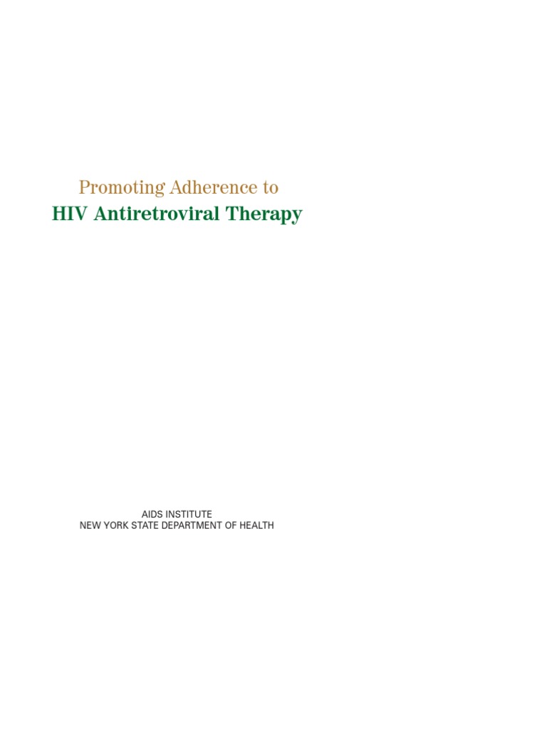 HIV Antiretroviral Therapy Adherence Guide | PDF | Management Of Hiv ...