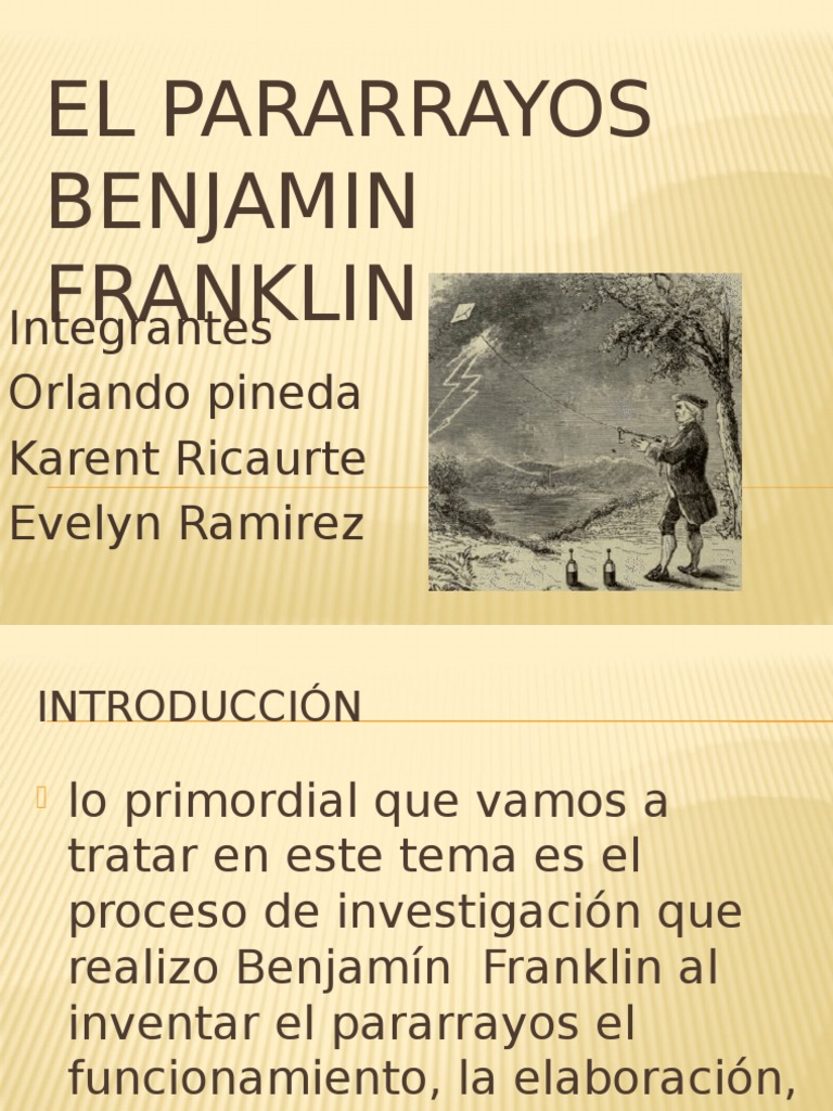 El Pararrayos de Benjamin Frankiln | PDF | Benjamin Franklin | Relámpago