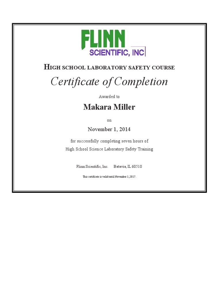 Flinn Scientific Laboratory Safety Training | PDF