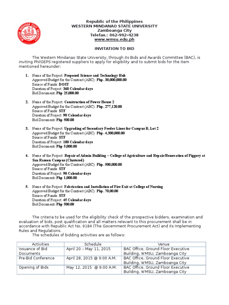 Republic of The Philippines Western Mindanao State University Zamboanga ...