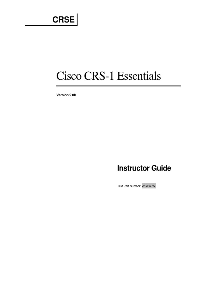 Cisco CRS | PDF | Router (Computing) | Telecommunications Infrastructure