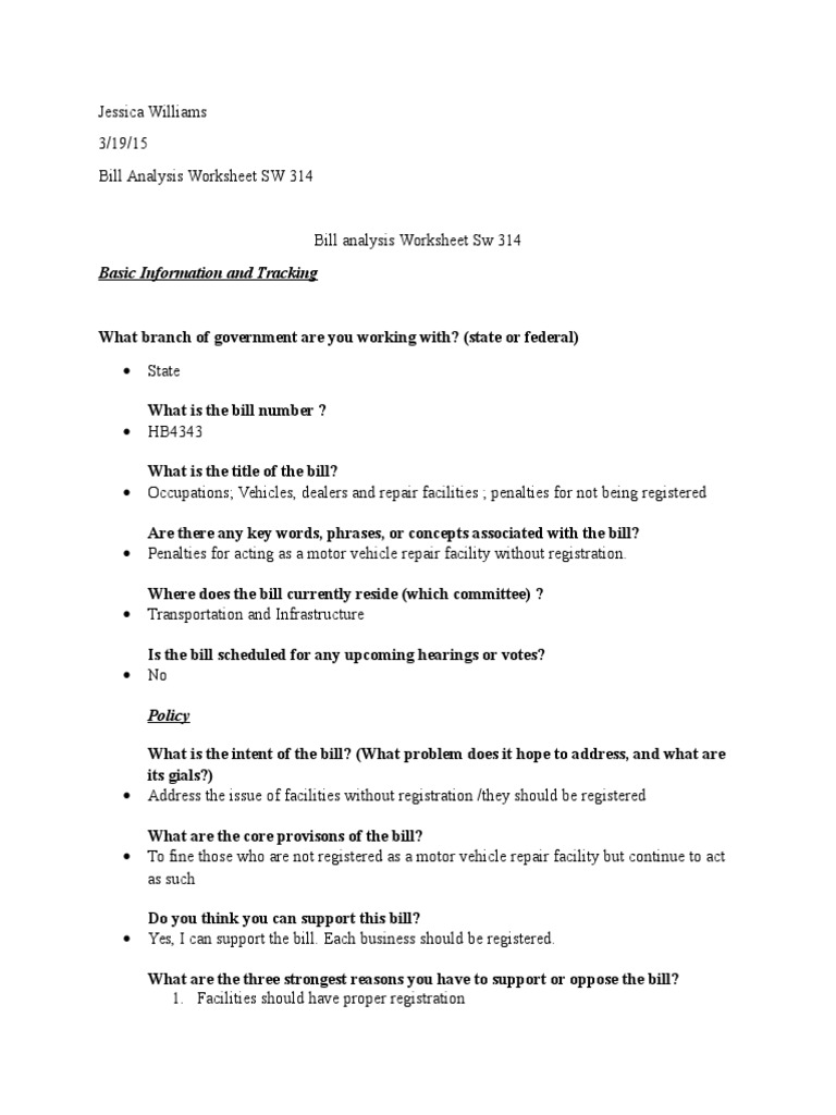 Bill Analysis | PDF