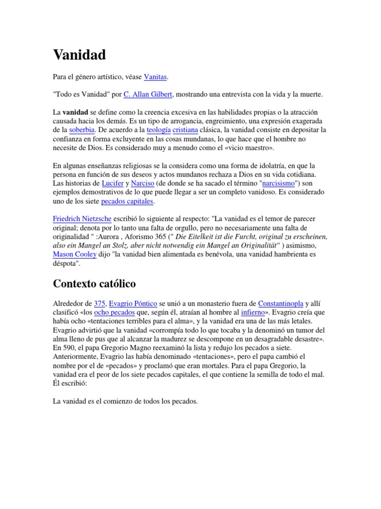 Vanidad | PDF | Filosofía