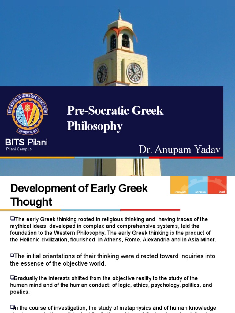 Pre-Socratic Greek Philosophy | PDF | Metaphysics | Western Philosophy