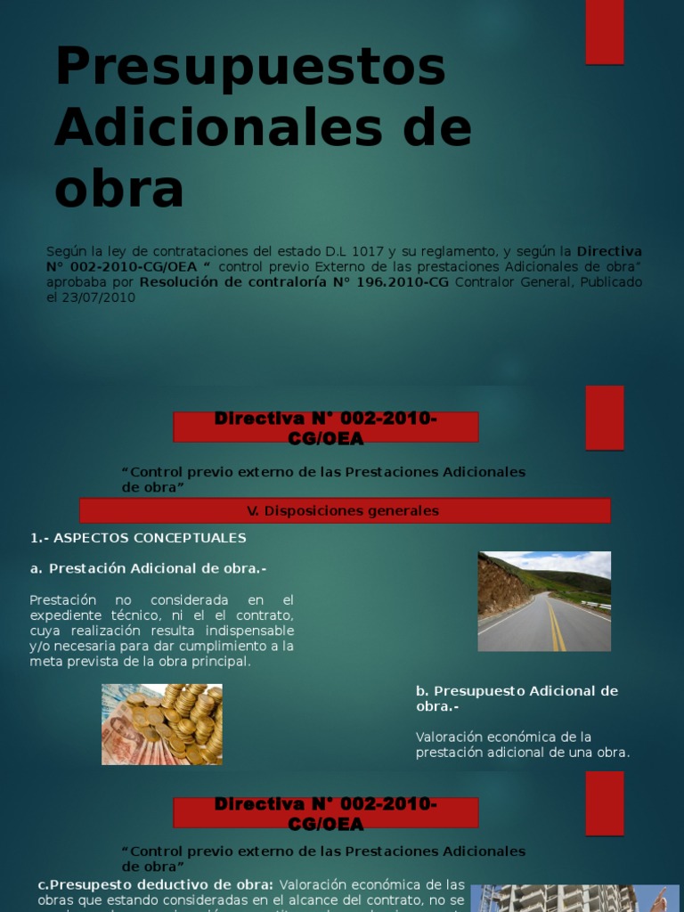 Presupuestos Adicionales de Obra | PDF | Presupuesto | Información del gobierno