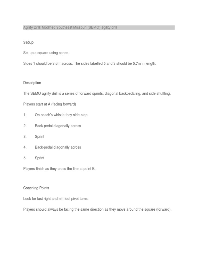 SEMO Agility Test Overview and Scoring | PDF | Cooking, Food & Wine ...