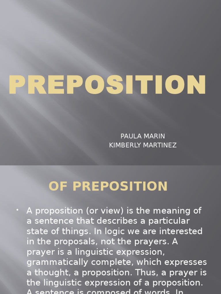 Prepositions | PDF | Preposición y Postposición | Proposición