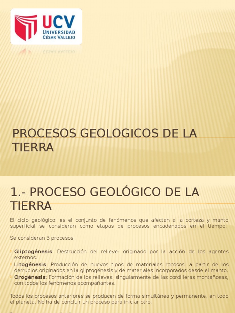 Procesos Geologicos de La Tierra | PDF | Caliza | Roca (geología)