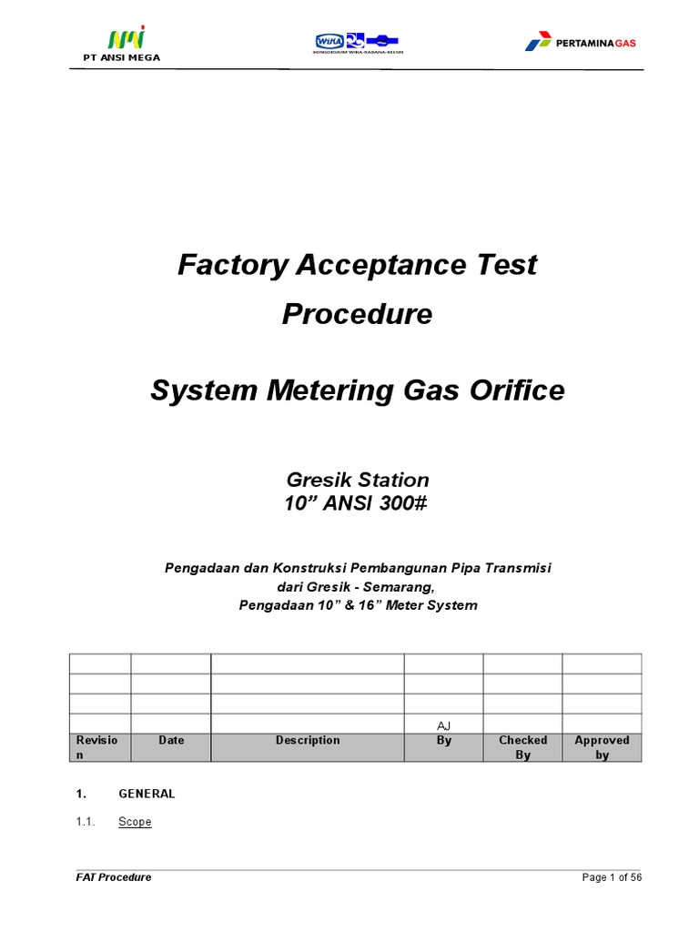 FAT Procedure Gresik | Calibration | Specification (Technical Standard)